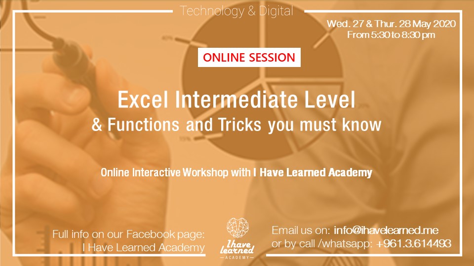 Excel Intermediate Level & Useful Tips - ONLINE interactive Workshop by ...