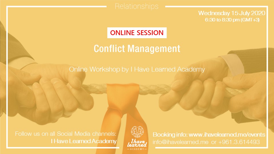 Conflict Management - Online Workshop by I Have Learned Academy - ihjoz