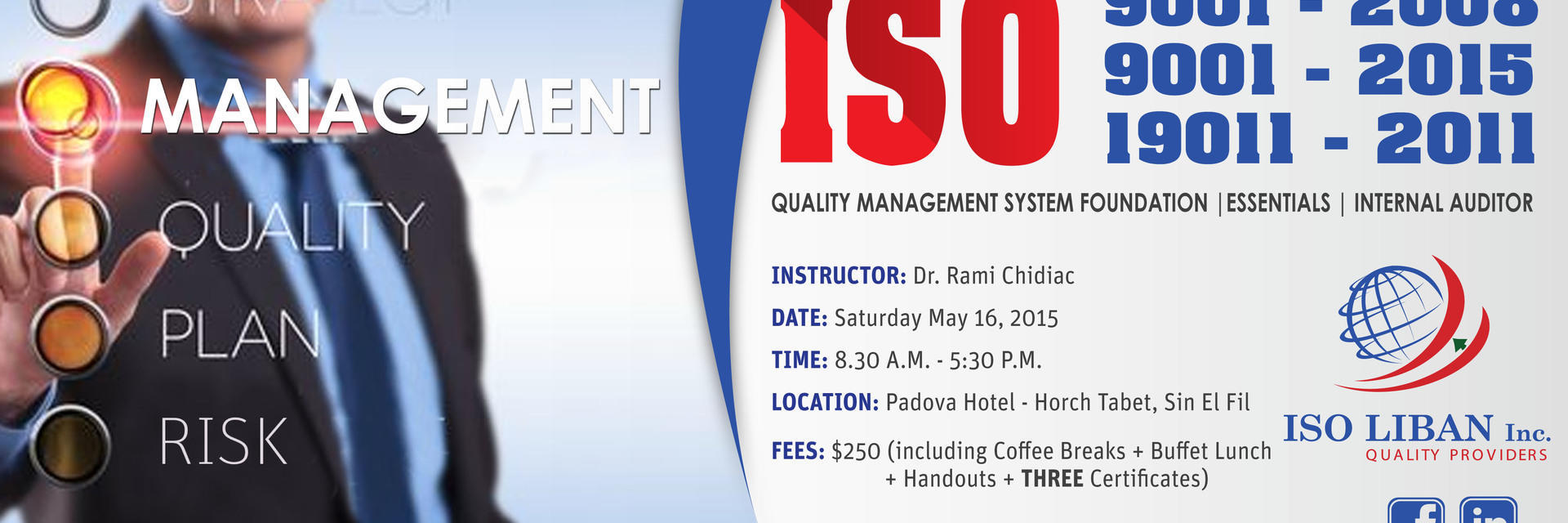 ISO 9001:2008 QMS FOUNDATION, ISO 9001:2015 QMS ESSENTIALS & ISO 19011: ...